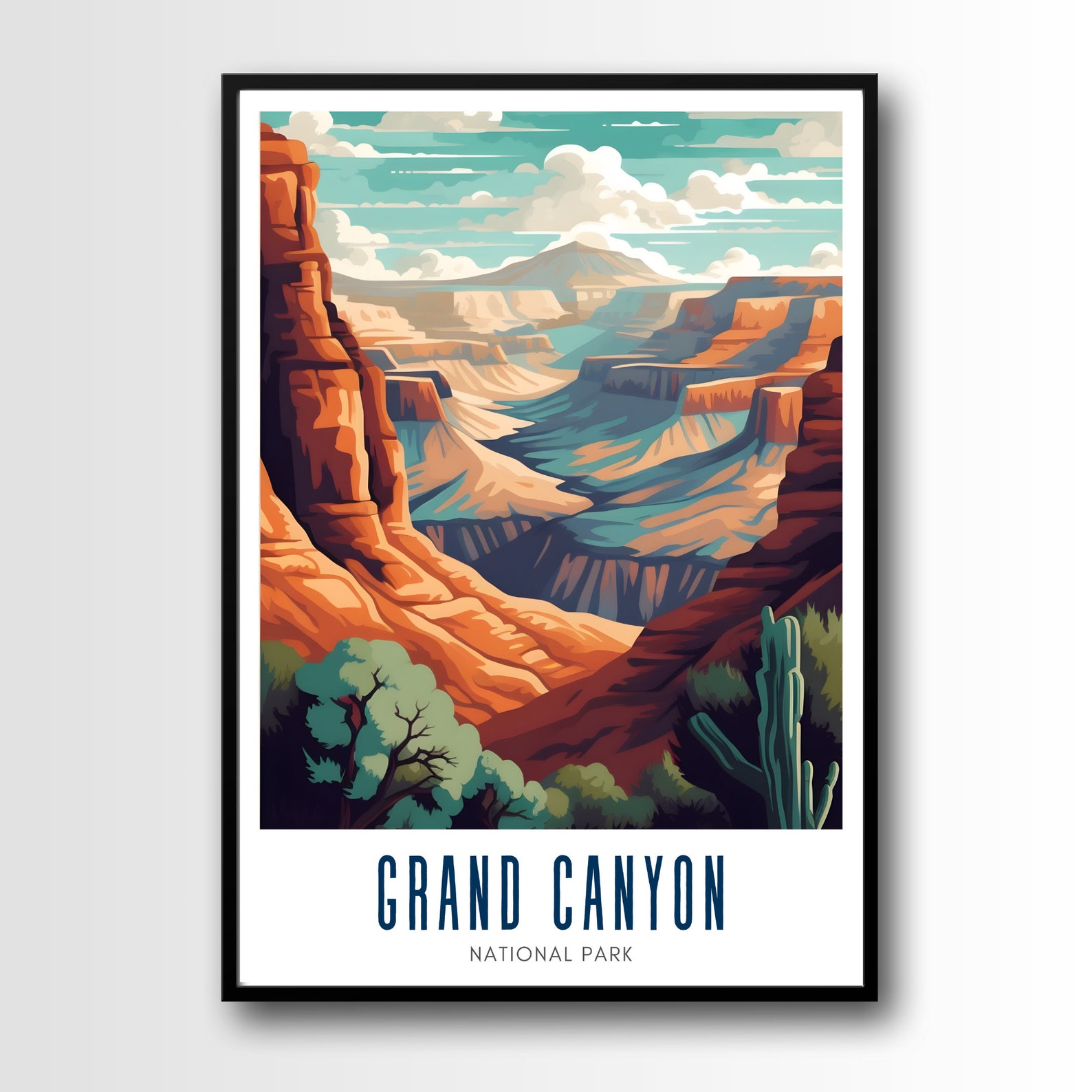 Grand Canyon Travel Poster, Grand Canyon Wall Art Print, Grand Canyon ...