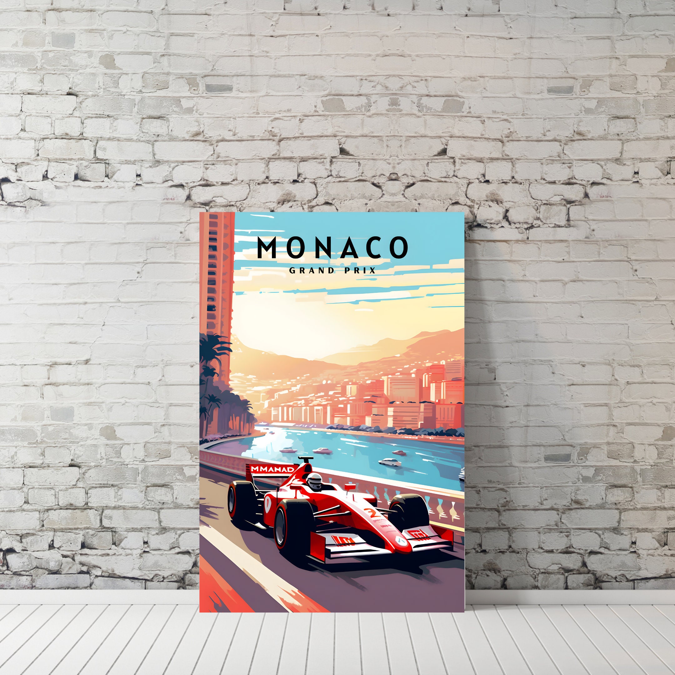 Set of 4 Monaco Grand Prix Prints, Monaco Grand Prix Poster Set, Grand ...