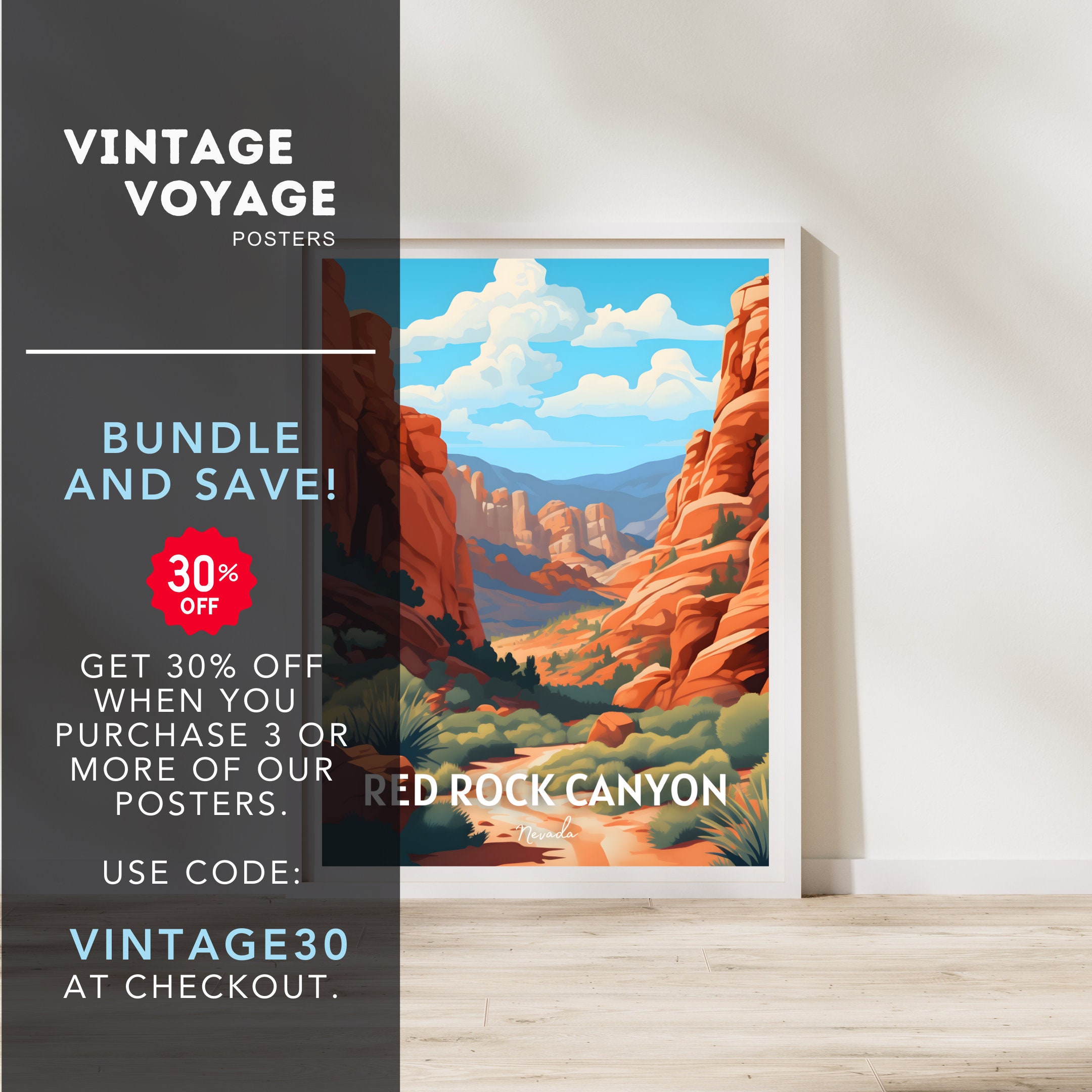 Red Rock Canyon Poster, Red Rock Canyon Print, Red Rock Canyon Wall Art ...