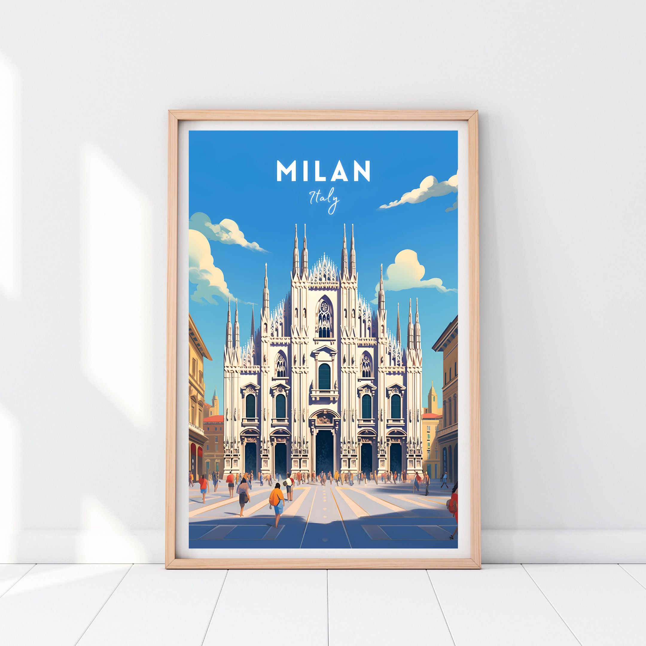 Milan Travel Poster, Milan Wall Art, Milan Print, Italy Wall Art, Milan ...