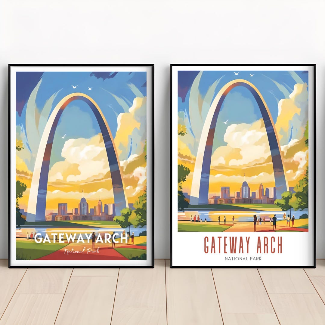 Gateway Arch National Park Travel Poster, Gateway Arch National Park ...