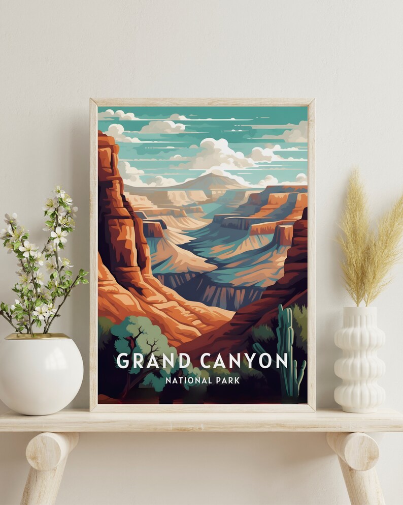 Grand Canyon Travel Poster, Grand Canyon Wall Art Print, Grand Canyon ...