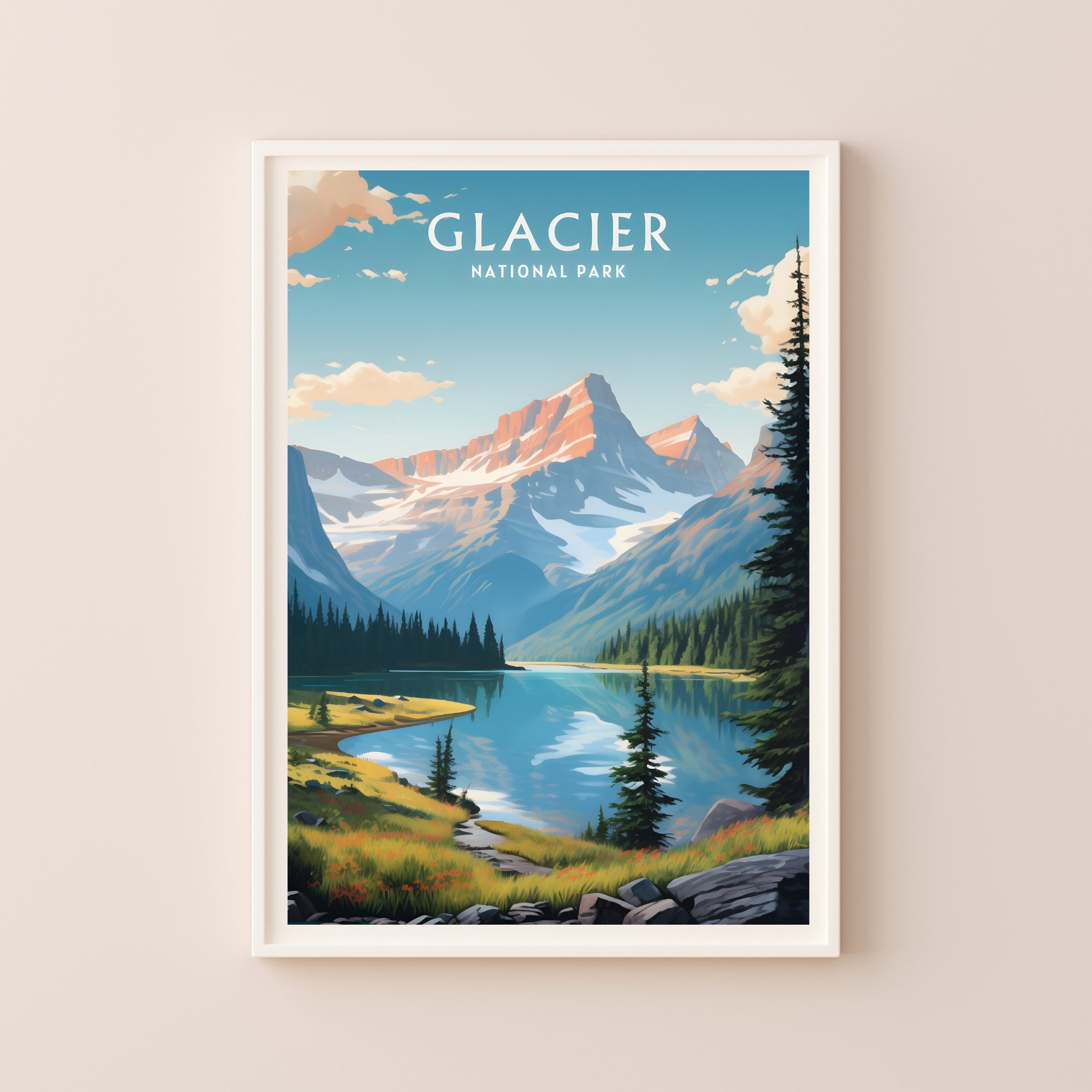 Glacier National Park Travel Poster, Glacier National Park Wall Art ...
