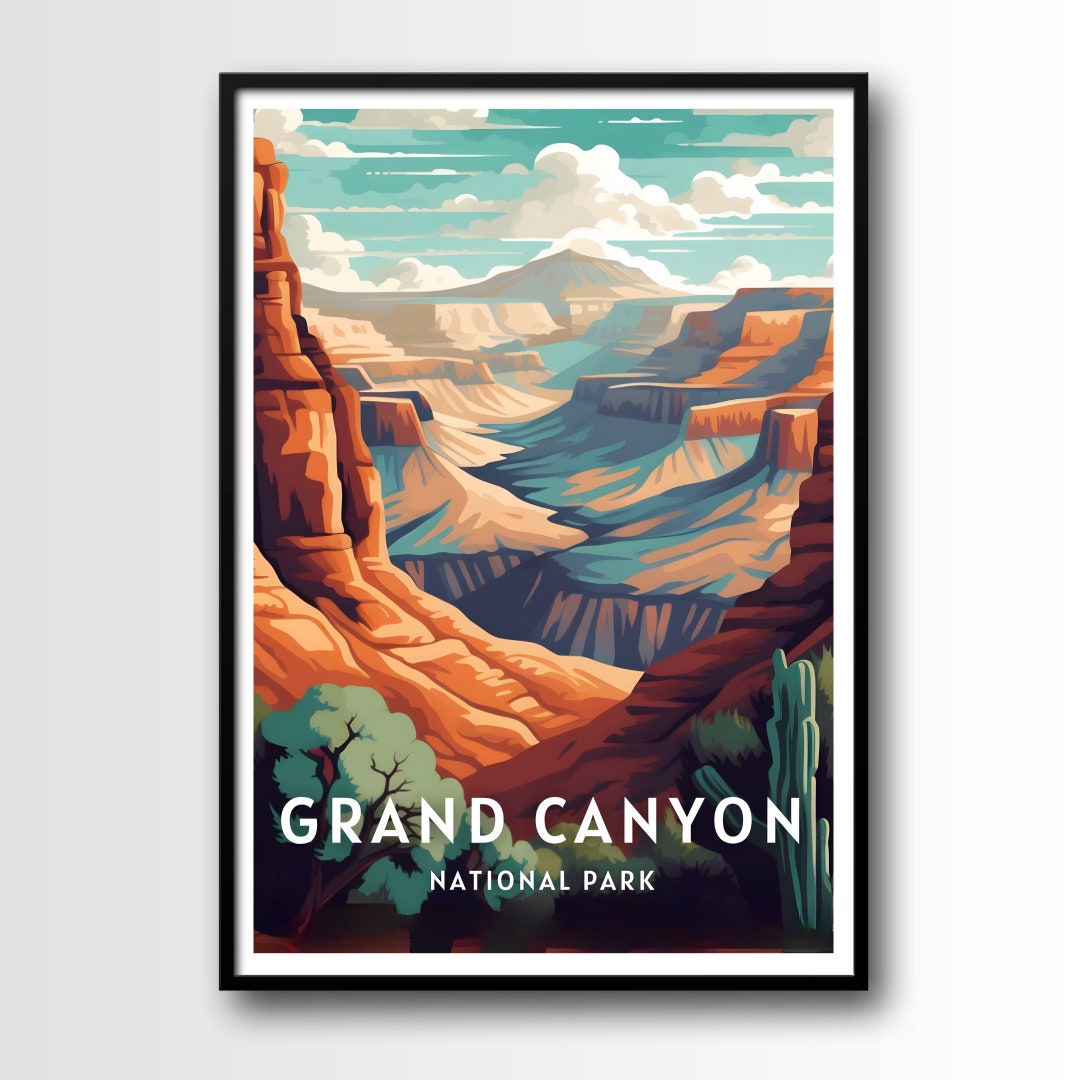 Grand Canyon Travel Poster, Grand Canyon Wall Art Print, Grand Canyon ...