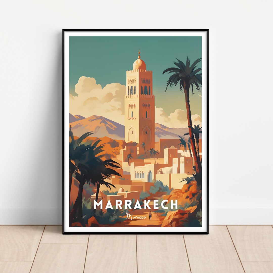 Marrakech Travel Poster, Marrakech Wall Art, Marrakech Print, Morocco ...
