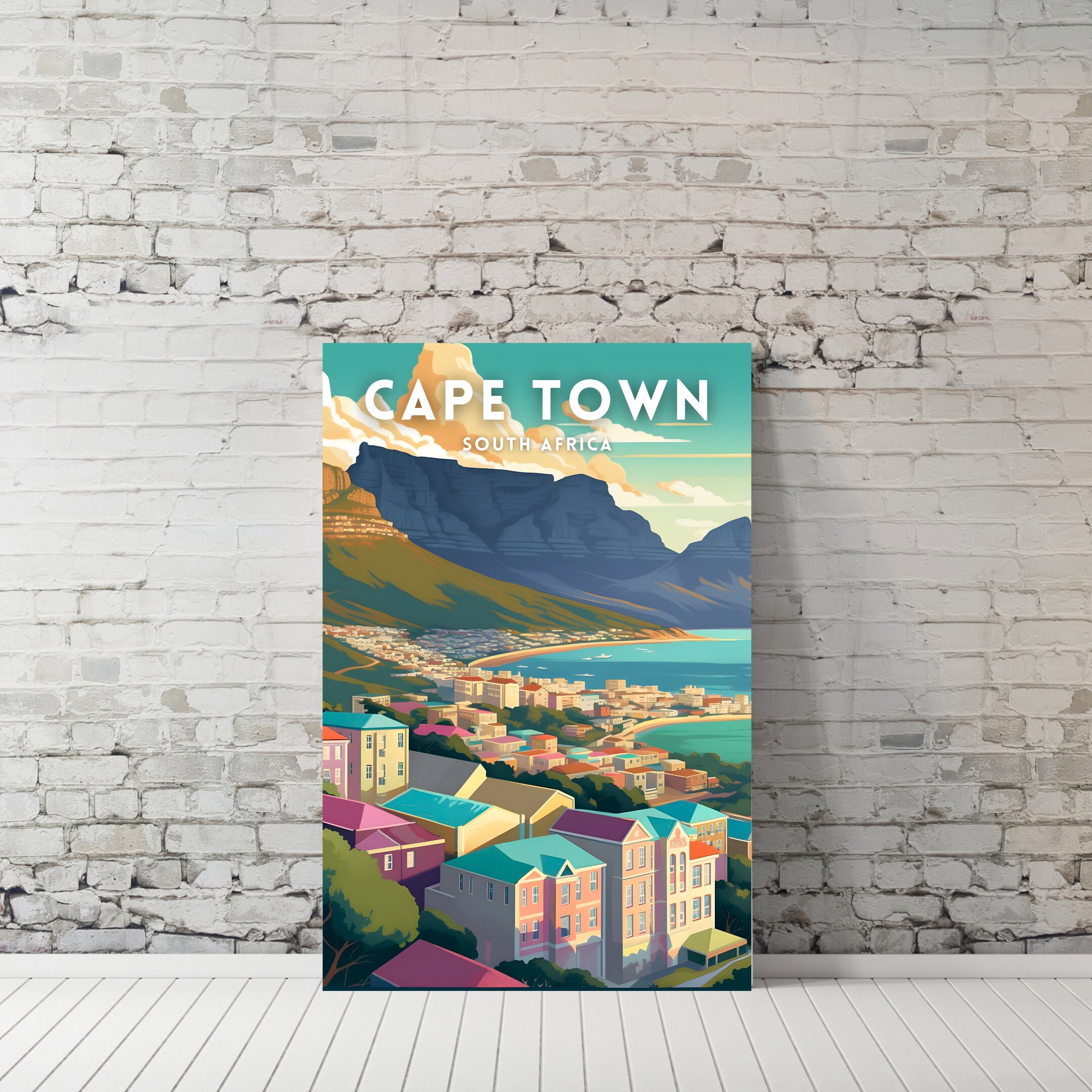 Cape Town Travel Poster, Cape Town Wall Art Print, Cape Town Travel Art ...