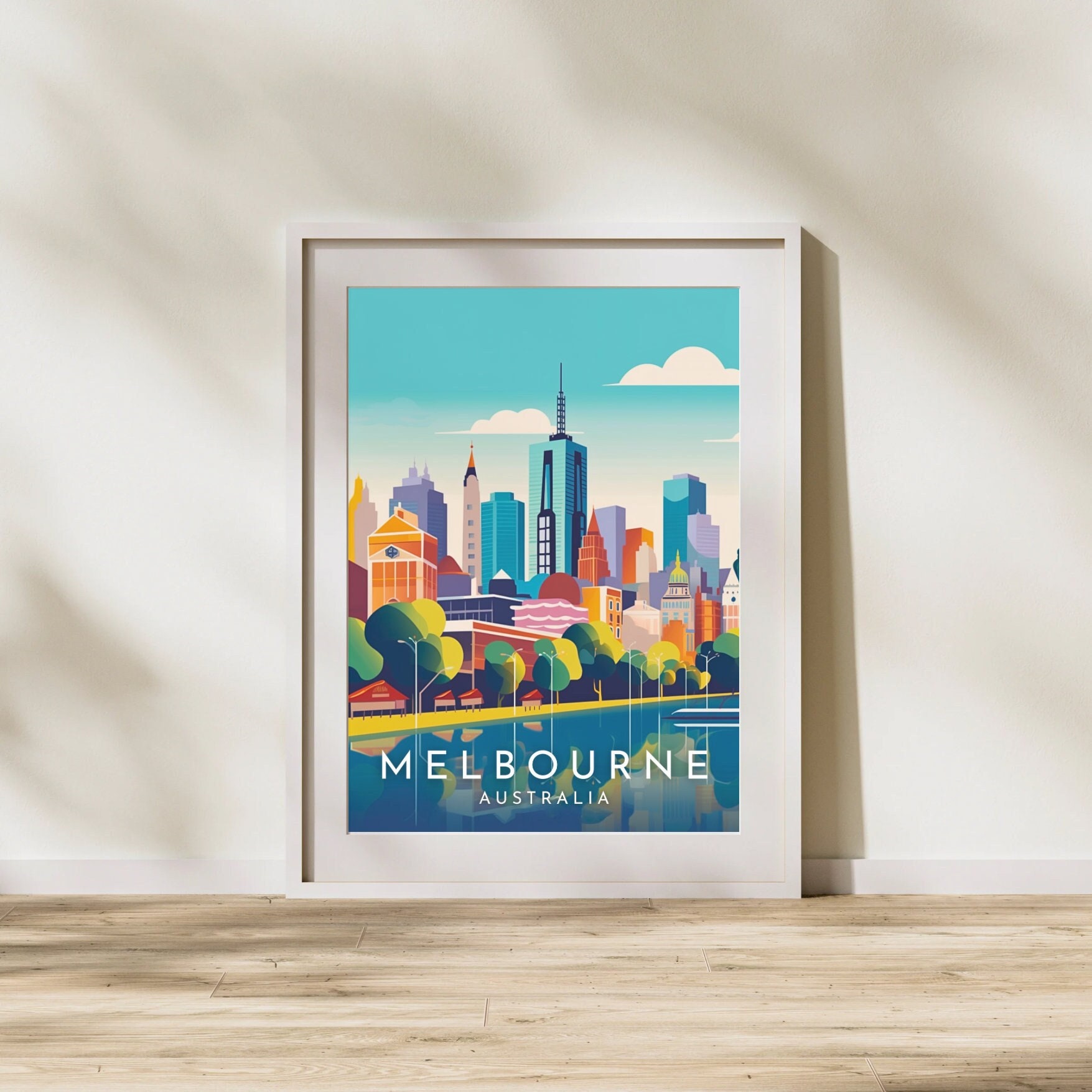 Melbourne Australia Travel Poster, Melbourne Wall Art Print, Melbourne ...