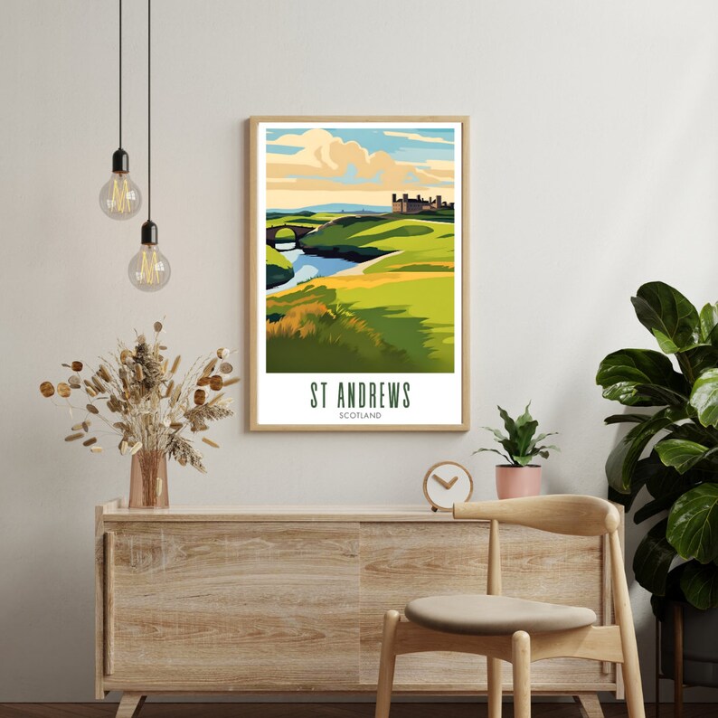 St Andrews Travel Poster, St Andrews Wall Art, St Andrews Travel Art ...