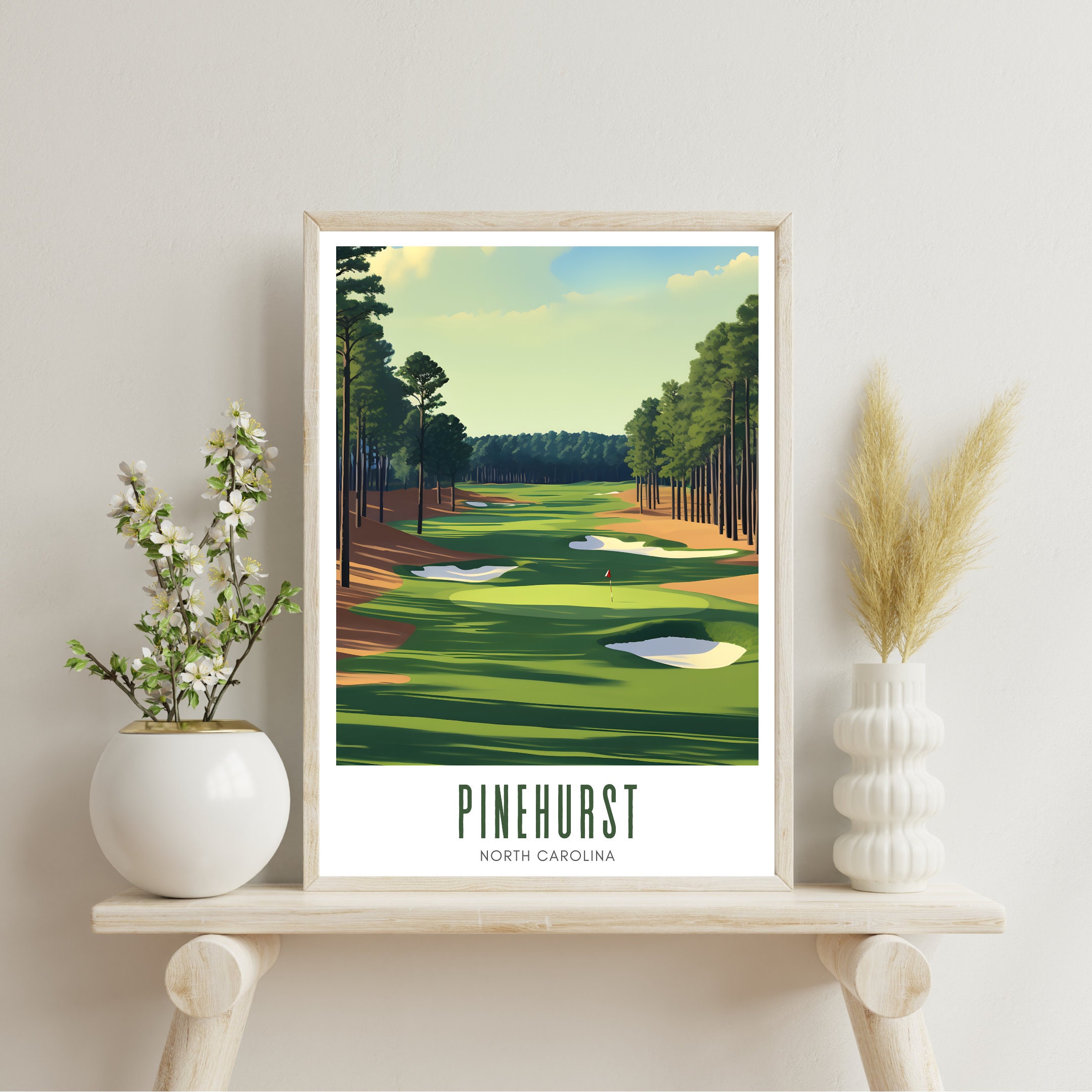 Pinehurst Poster, Pinehurst Resort Golf Course, Pinehurst Print, Golf ...
