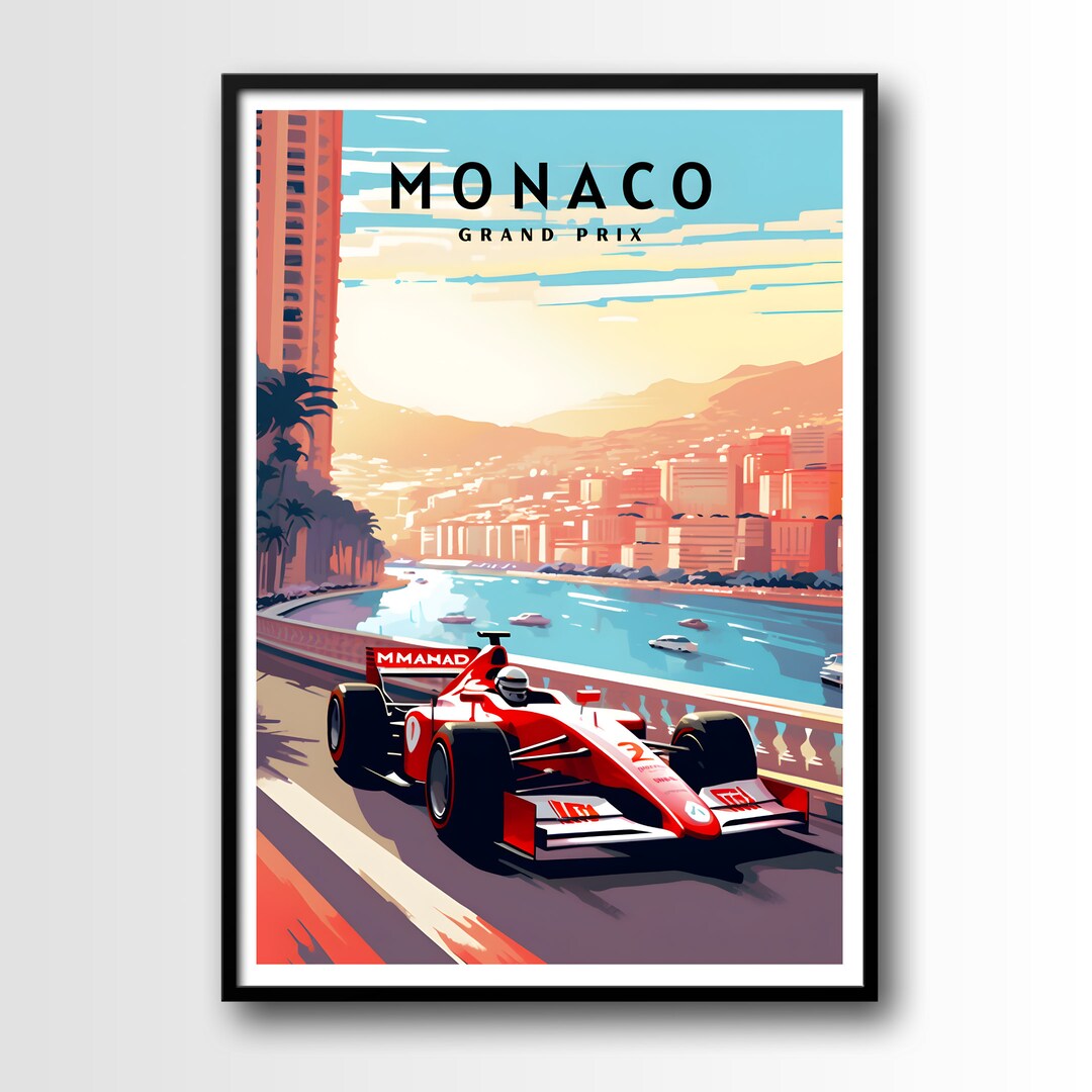 Monaco Travel Poster, Monaco Wall Art, Monaco Grand Prix Poster ...