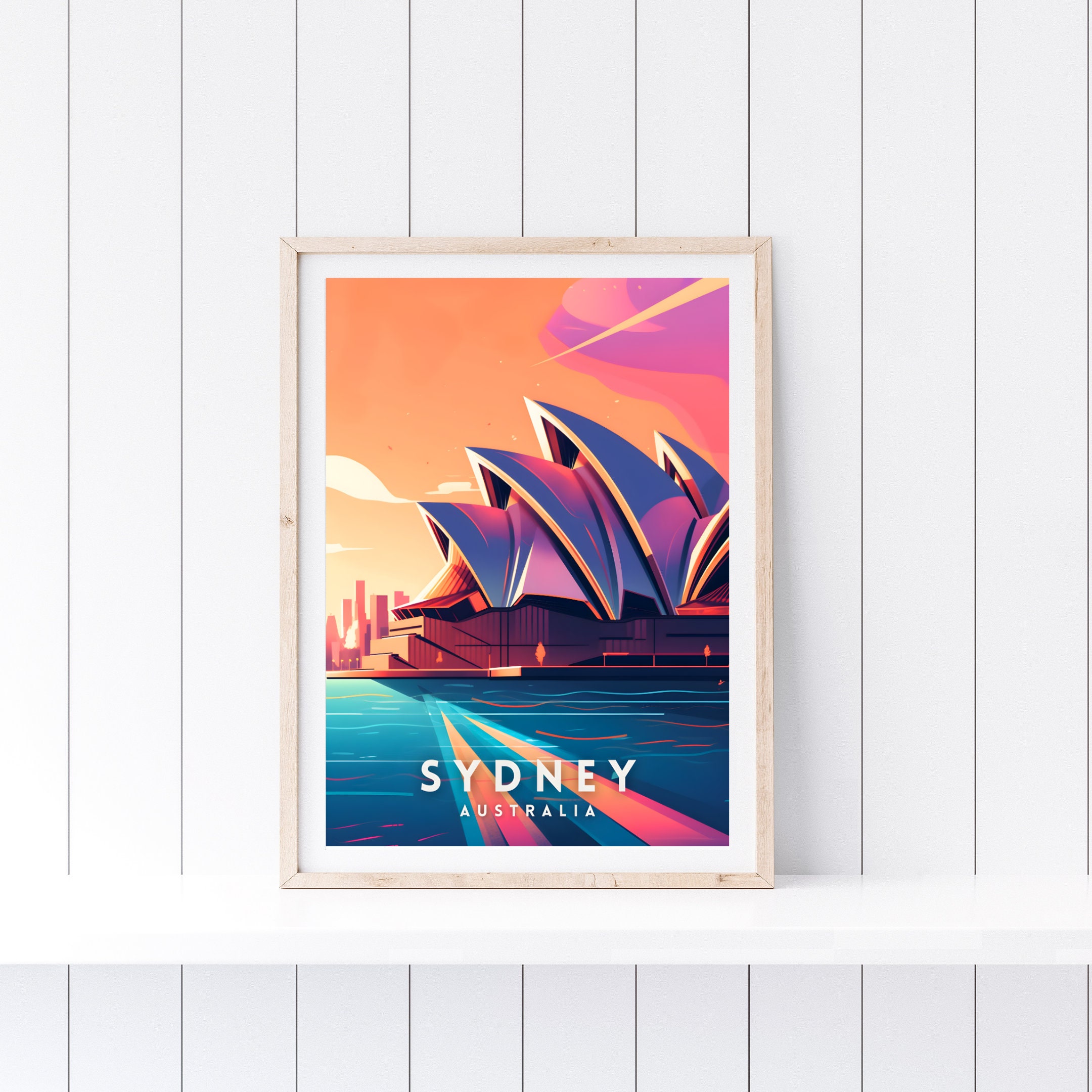 Sydney Travel Poster, Sydney Wall Art Print, Sydney Travel Art Poster ...