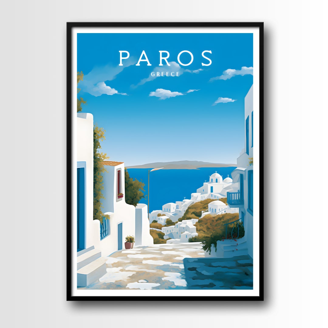 Paros Travel Poster, Paros Wall Art Print, Paros Travel Art Poster ...