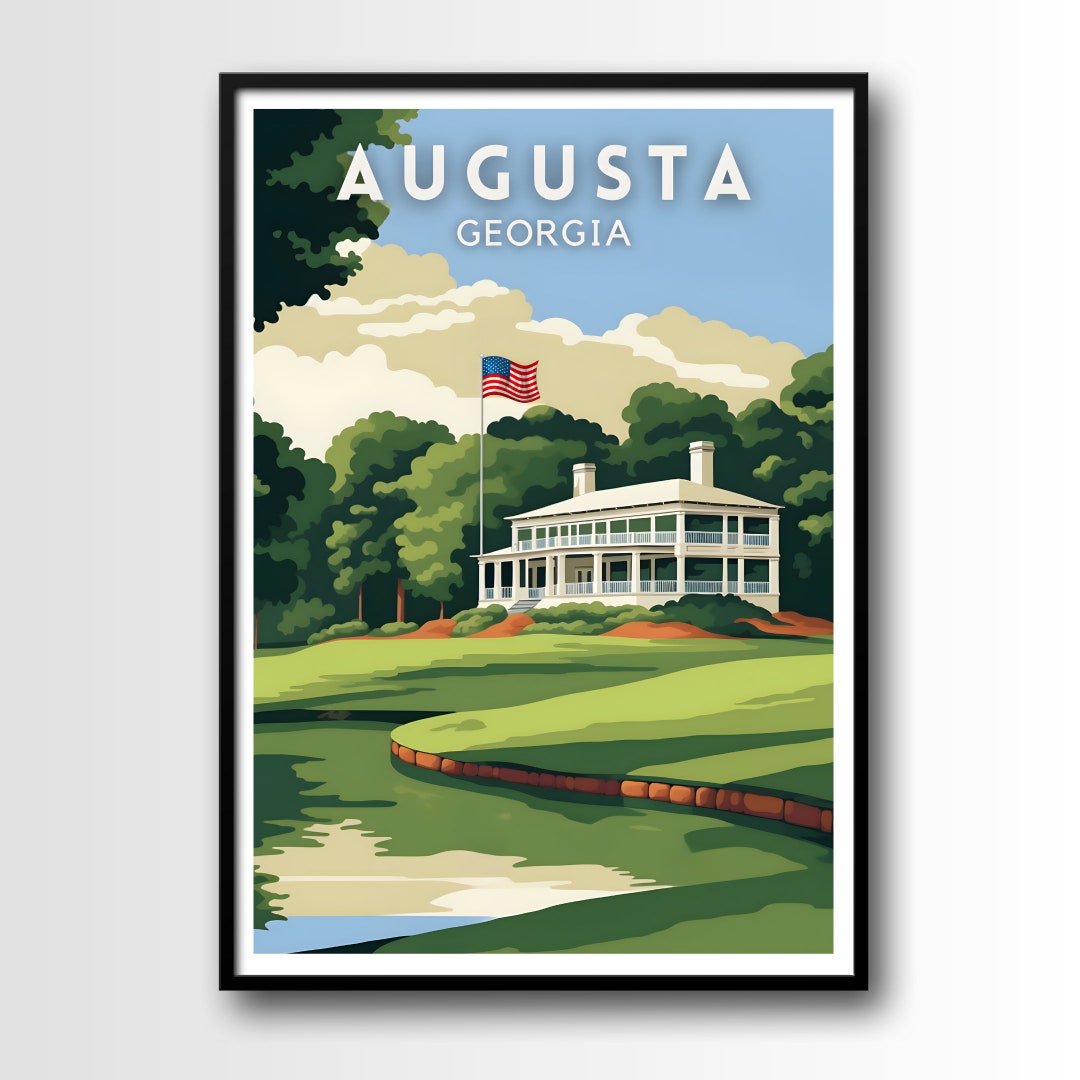 Augusta Travel Poster, Augusta Wall Art Print, Augusta Travel Art ...
