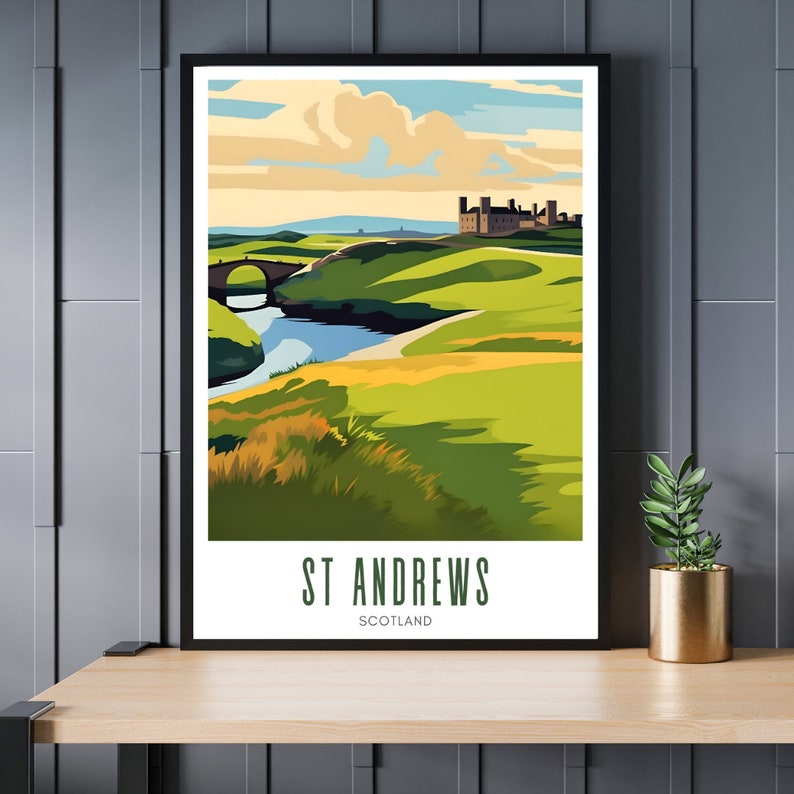 St Andrews Travel Poster, St Andrews Wall Art, St Andrews Travel Art ...