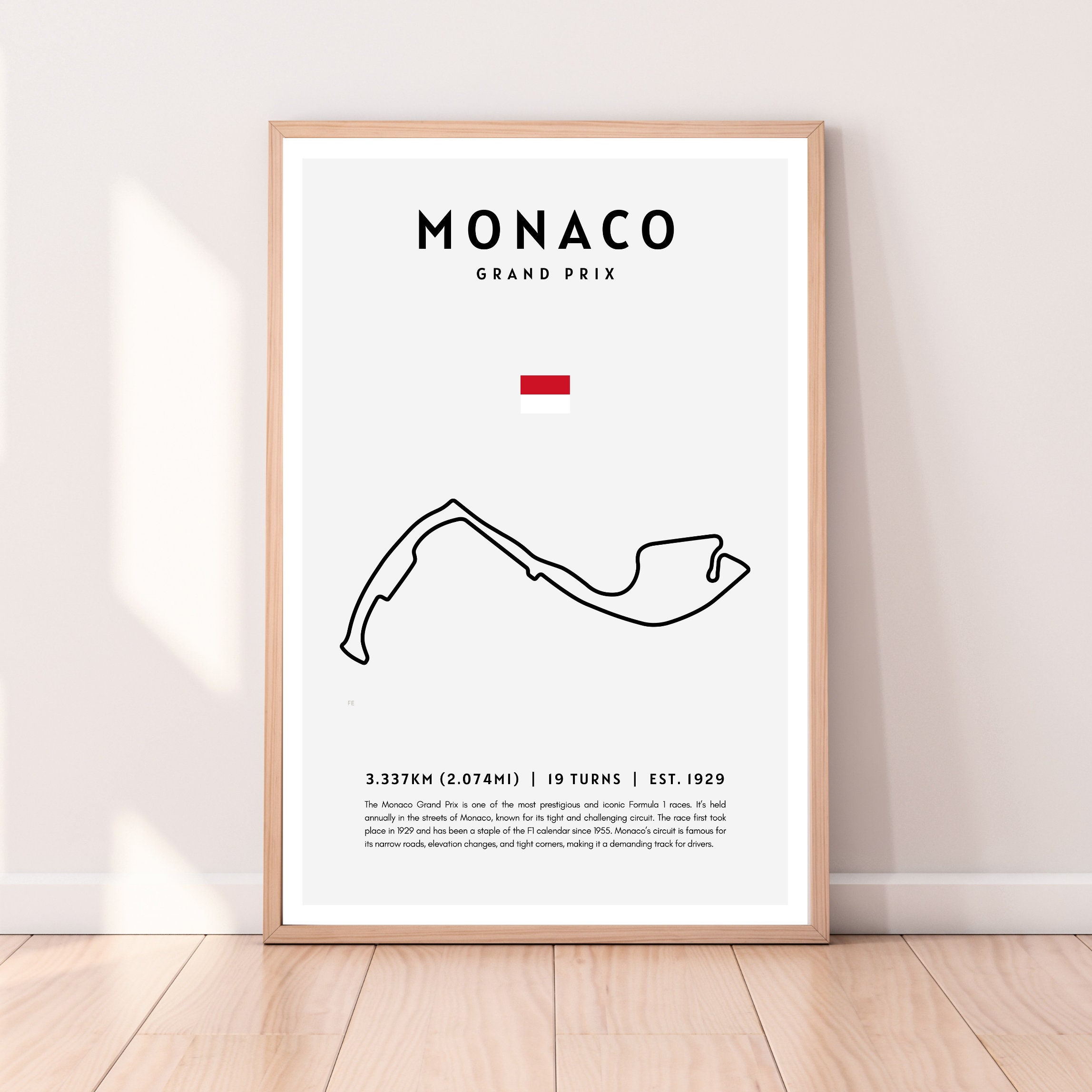 Set of 2 Monaco Grand Prix Prints, Monaco Grand Prix Poster Set, F1 ...