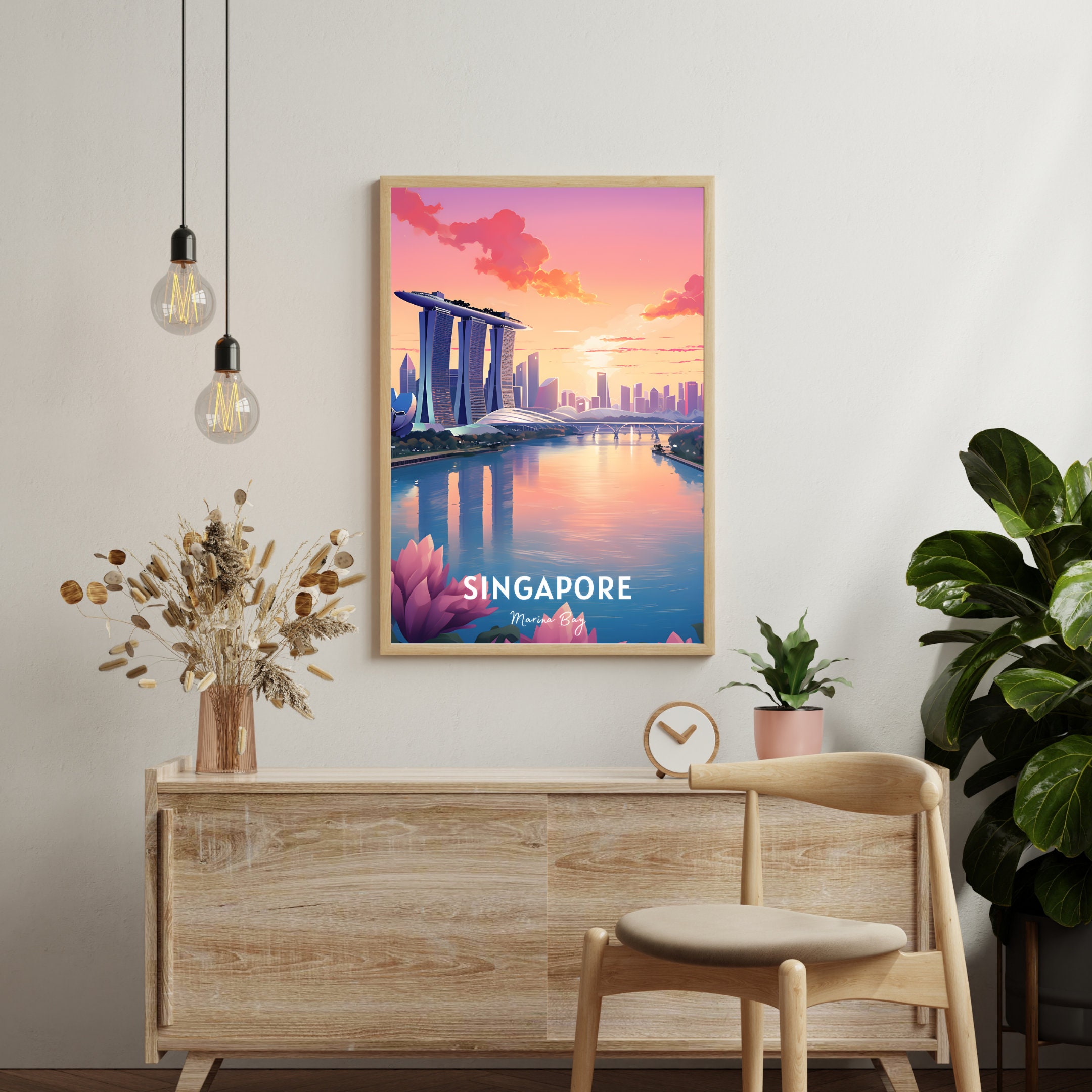 Singapore Travel Poster, Singapore Wall Art, Singapore Print, Digital ...