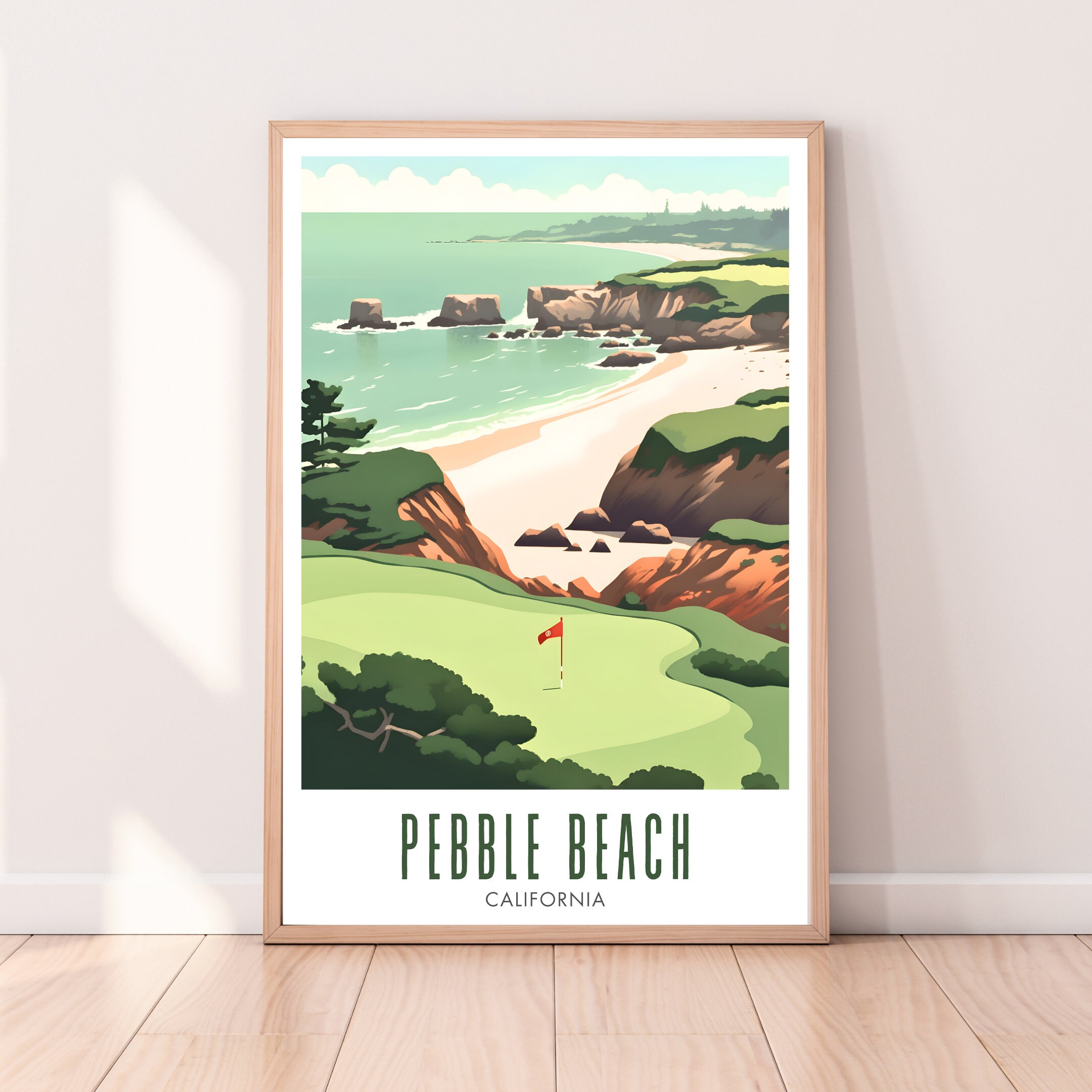 Golf Prints Set, Augusta, Pebble Beach, St Andrews, Golf Course Posters ...