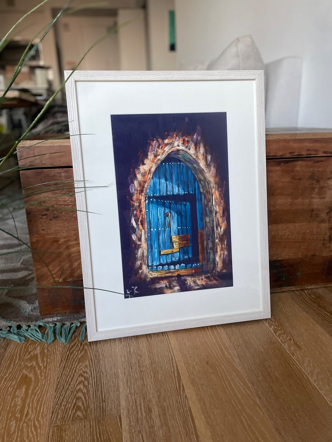 Original Oil Painting of Blue Doorway in Chefchaouen, Morocco’s Blue ...