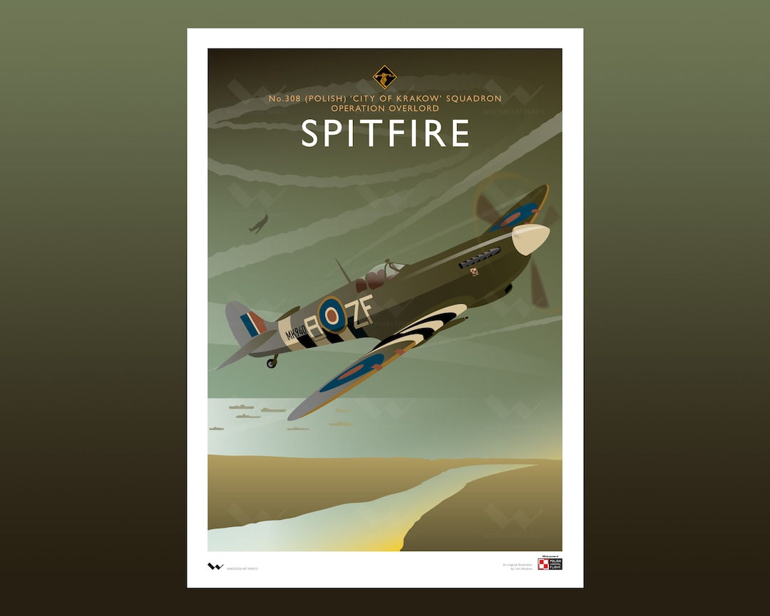 Supermarine Spitfire (no. 308 Squadron) Art Print • in Partnership With ...