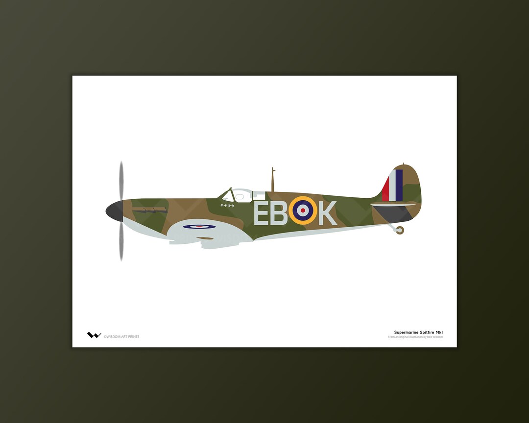 Supermarine Spitfire Art Print • Second World War-era RAF Fighter Plane ...