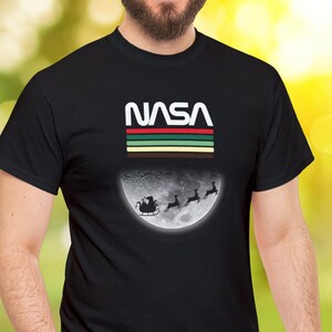 Nasa Christmas Shirt, Santa Sleigh Half Moon, Nasa X-mas Tee, Unisex T ...