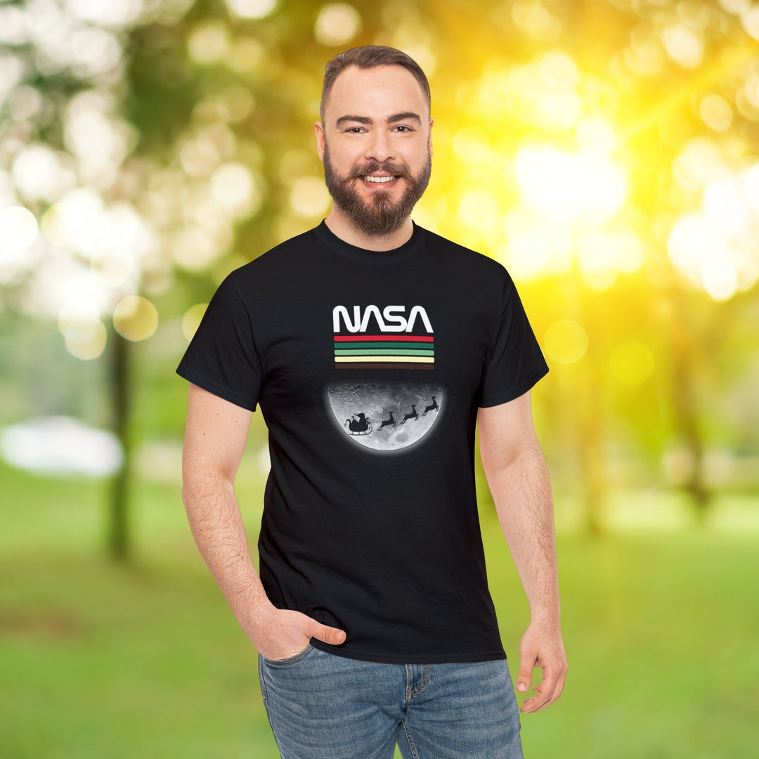 Nasa Christmas Shirt Santa Sleigh Half Moon Nasa X-mas Tee - Etsy