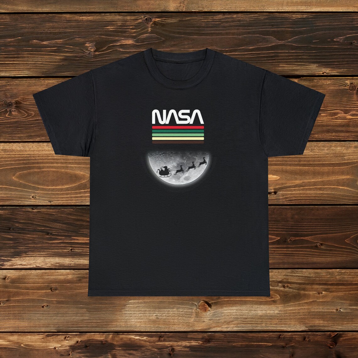 Nasa Christmas Shirt, Santa Sleigh Half Moon, Nasa X-mas Tee, Unisex T ...