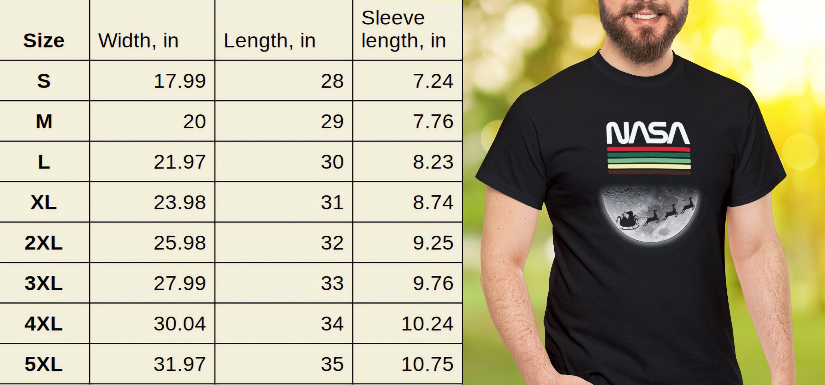 Nasa Christmas Shirt, Santa Sleigh Half Moon, Nasa X-mas Tee, Unisex T ...