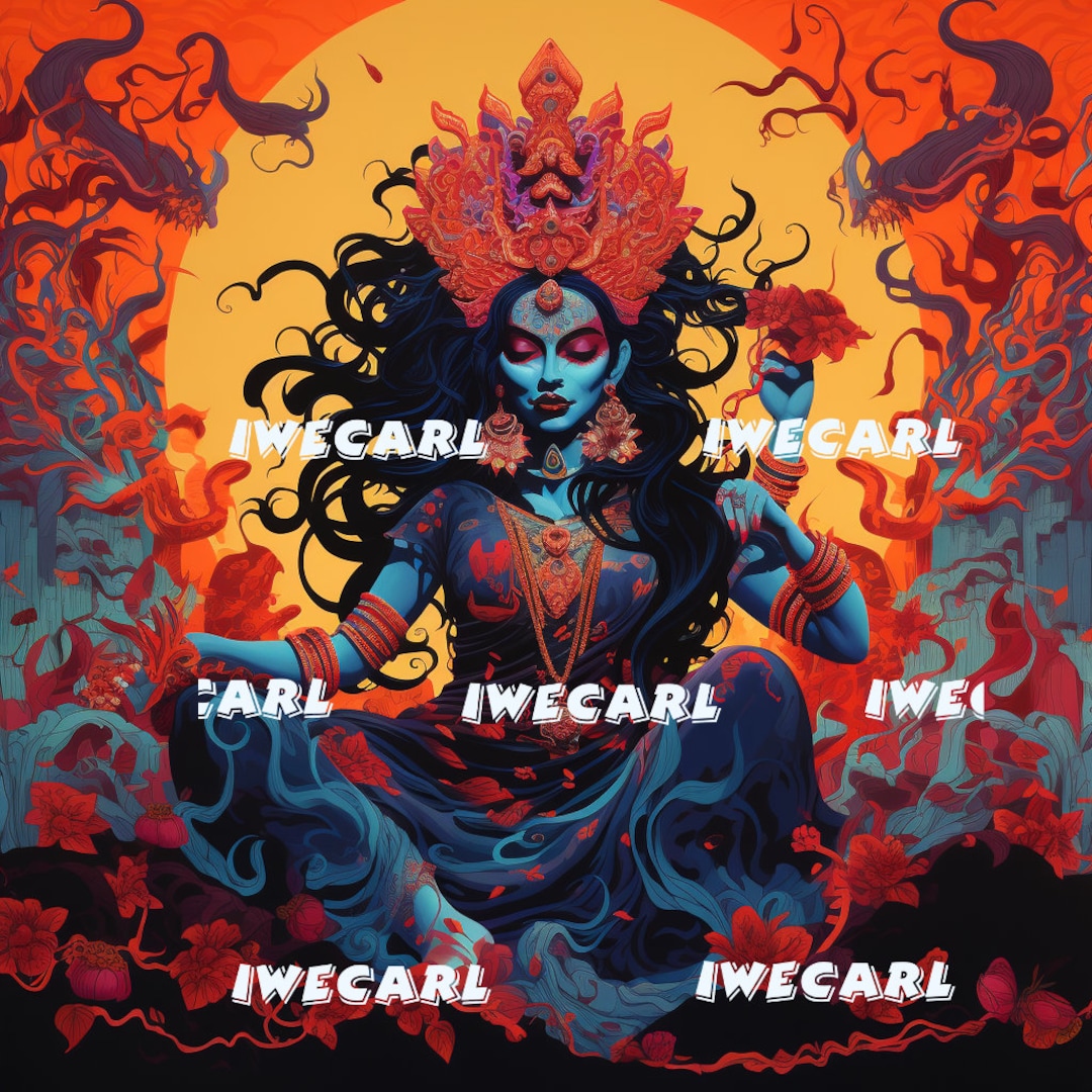 Goddess Kali Ma Abstract Pop Art Digital Download With Red - Etsy