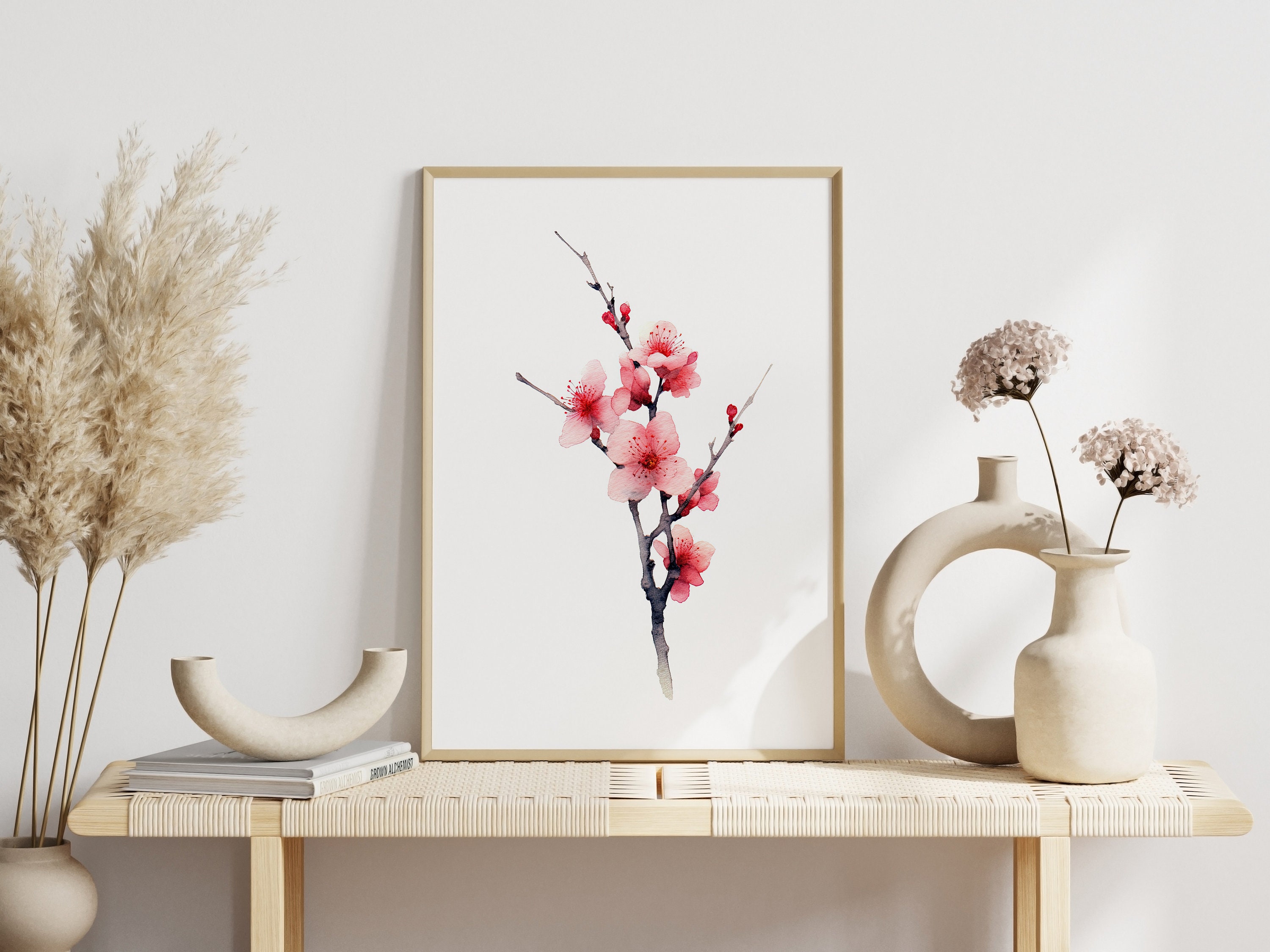 Botanical Watercolor Clipart Bundle, Cherry Blossom, Floral Wedding ...