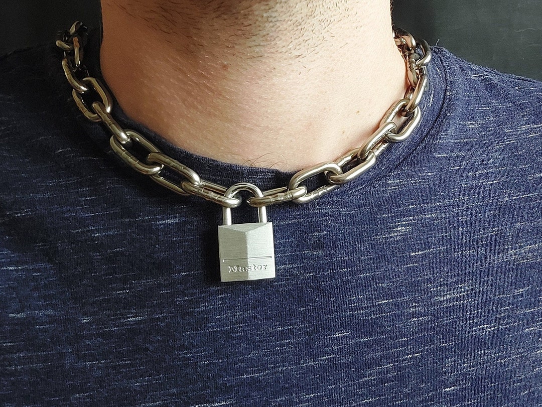 Chain, Metal, Neck Chain, Choker, Silver, Lock, Padlock, Punk, Key ...