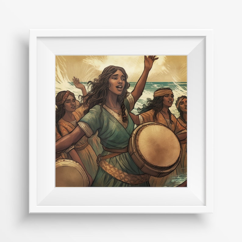 Miriam With Timbrel Dancing - Digital Painting - Etsy
