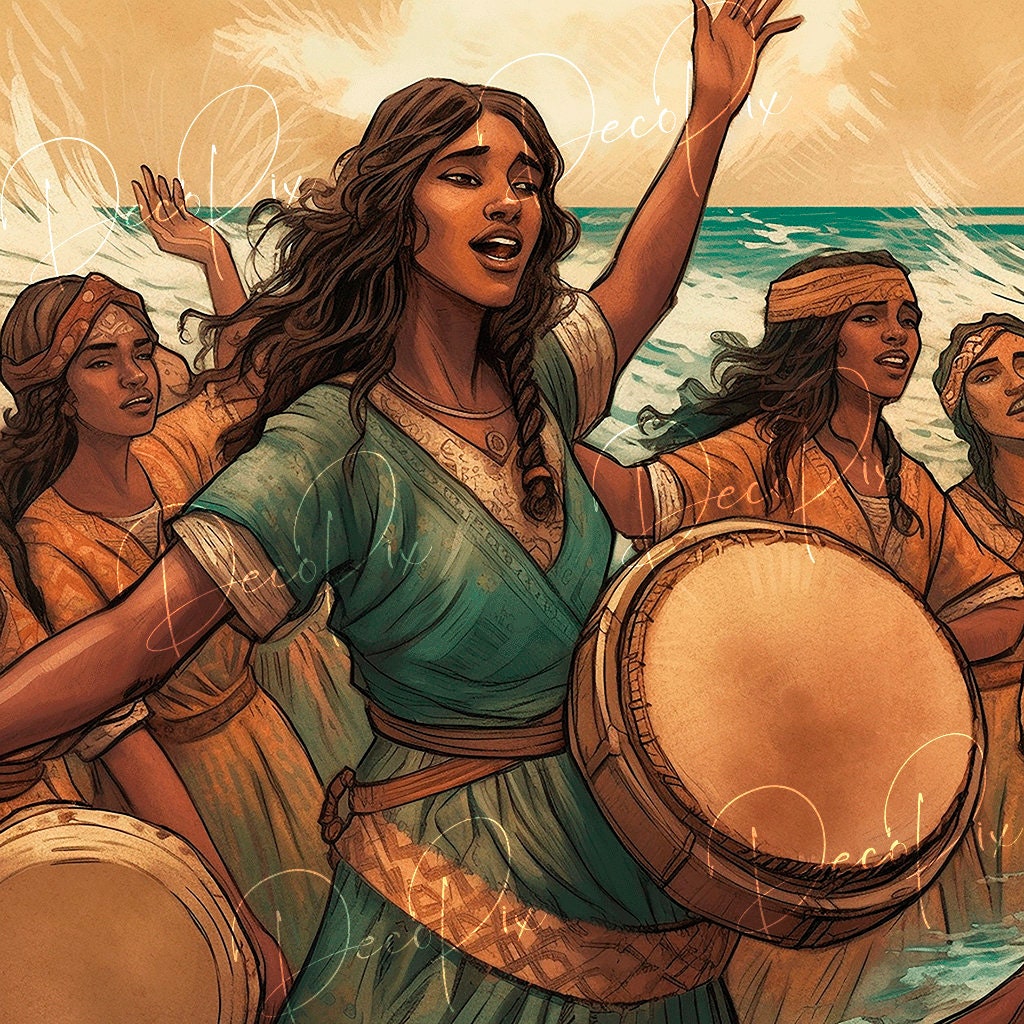 Miriam With Timbrel Dancing - Digital Painting - Etsy