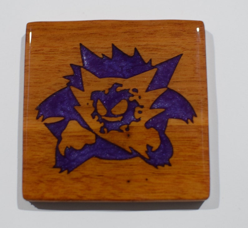 Gengar Evolution Line Wooden Drink Coaster 86x86mm - Etsy