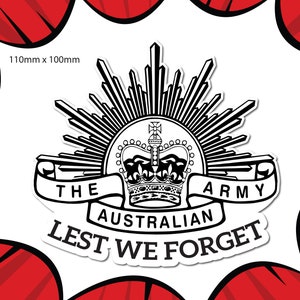 Australian Army Lest We Forget Sticker | ANZAC | Decal | Laptop | Car ...