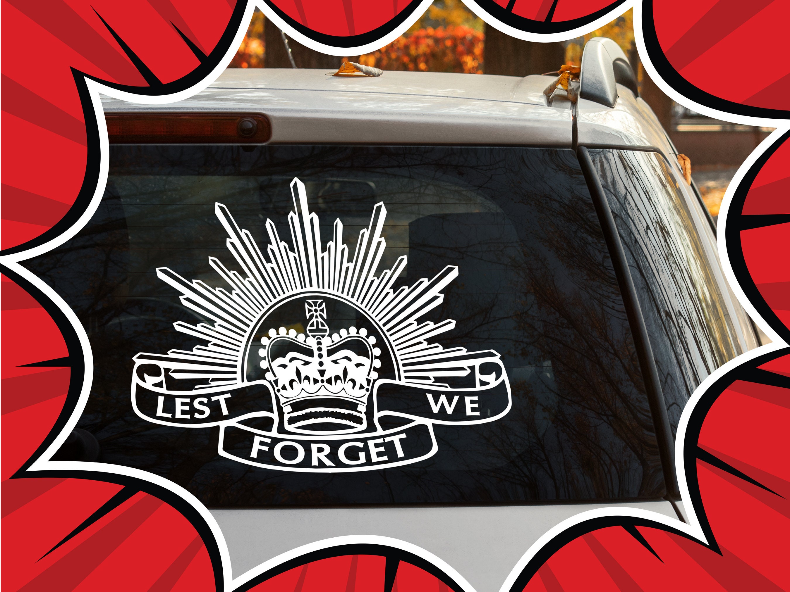 ANZAC HUGE White Silver or Gold | the Australian Army Sticker | Lest We ...