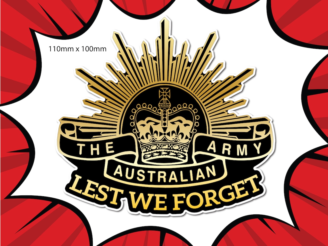 Australian Army Lest We Forget Sticker | ANZAC | Decal | Laptop | Car ...