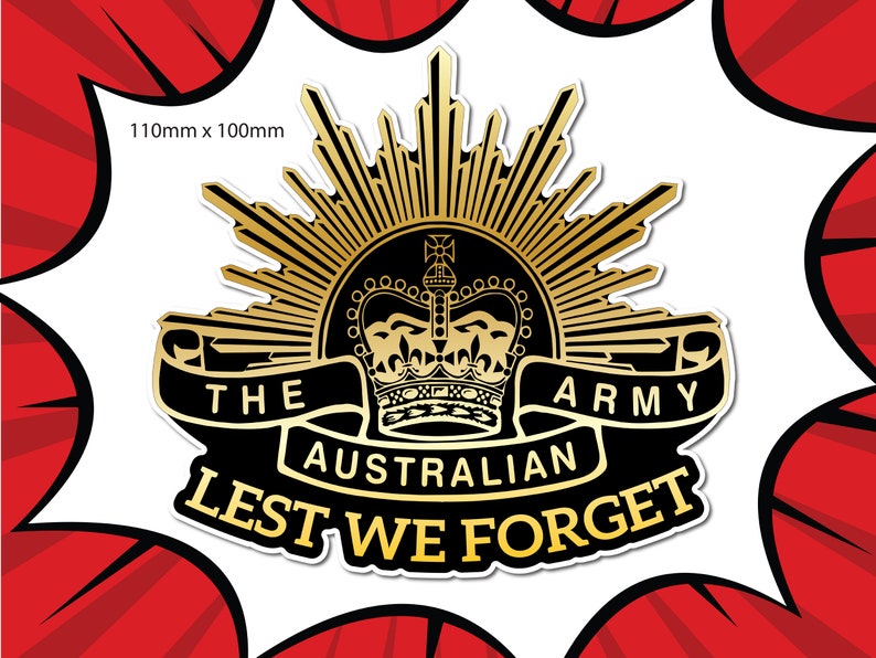 Australian Army Lest We Forget Sticker | ANZAC | Decal | Laptop | Car ...