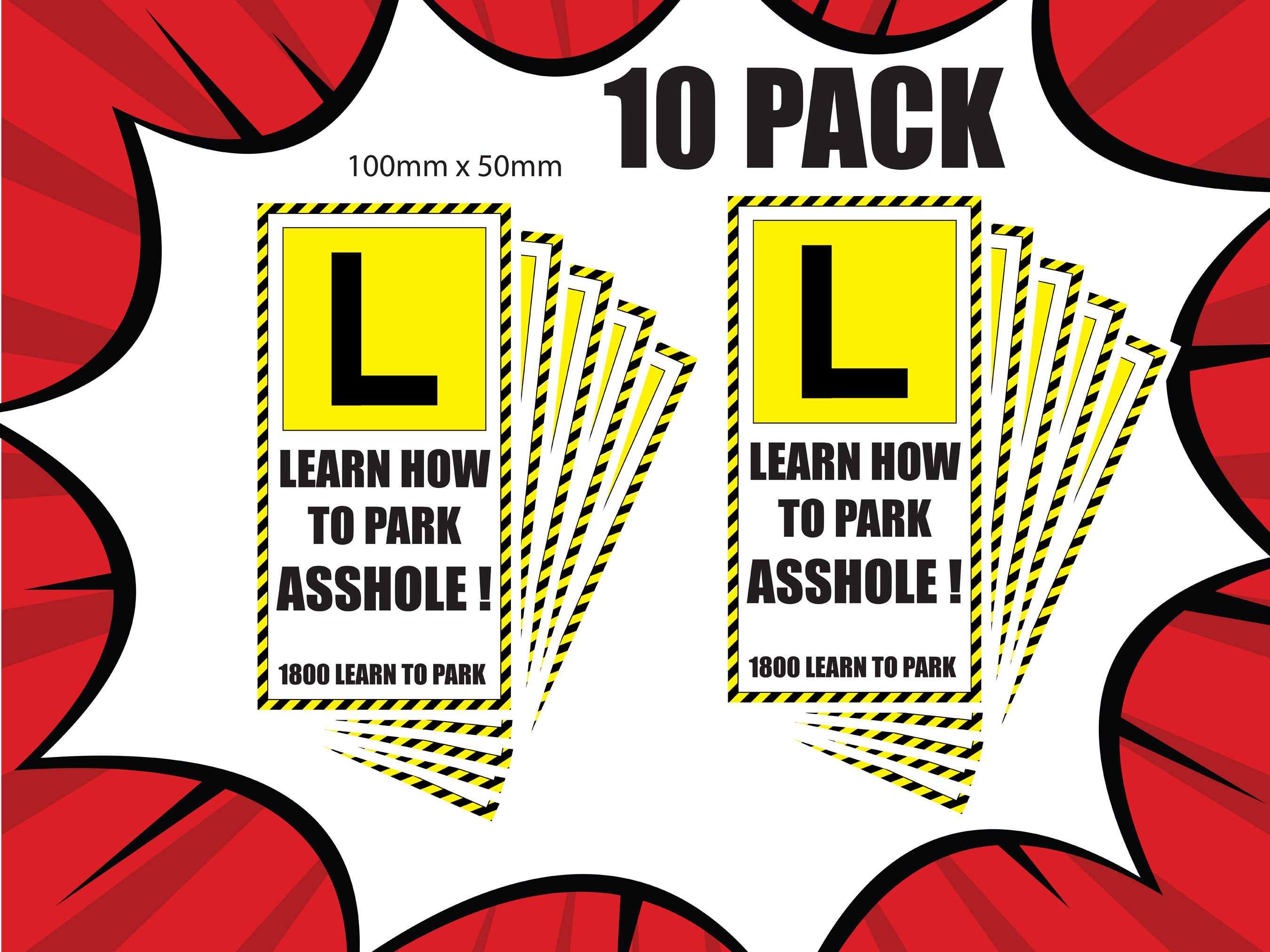 10 Stickers per Pack 3 Asshole Designs to Choose From 3m Vinyl Aussie ...