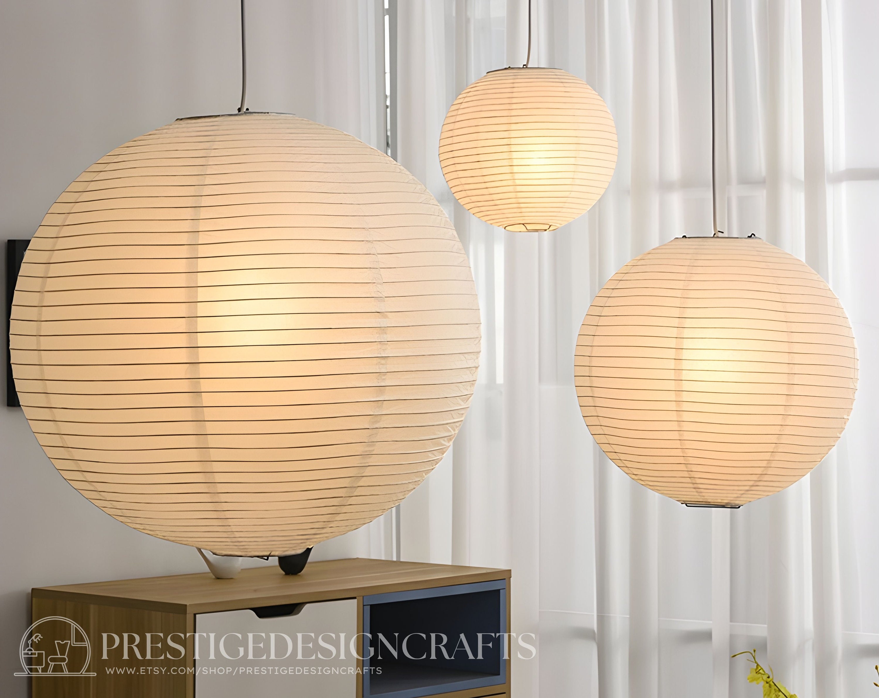 Japanese Paper Lamp Hanging Lamps Bamboo Japanese Lamp - Etsy