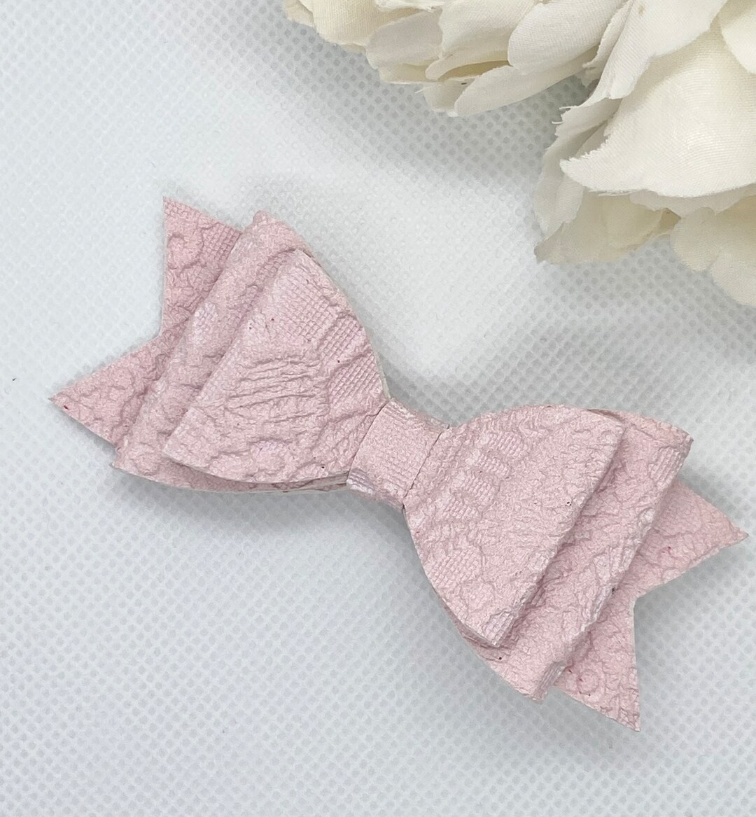 Pink Bow, Pink Lace Effect Bow, Lace Effect, Girlie Bow, Hair ...