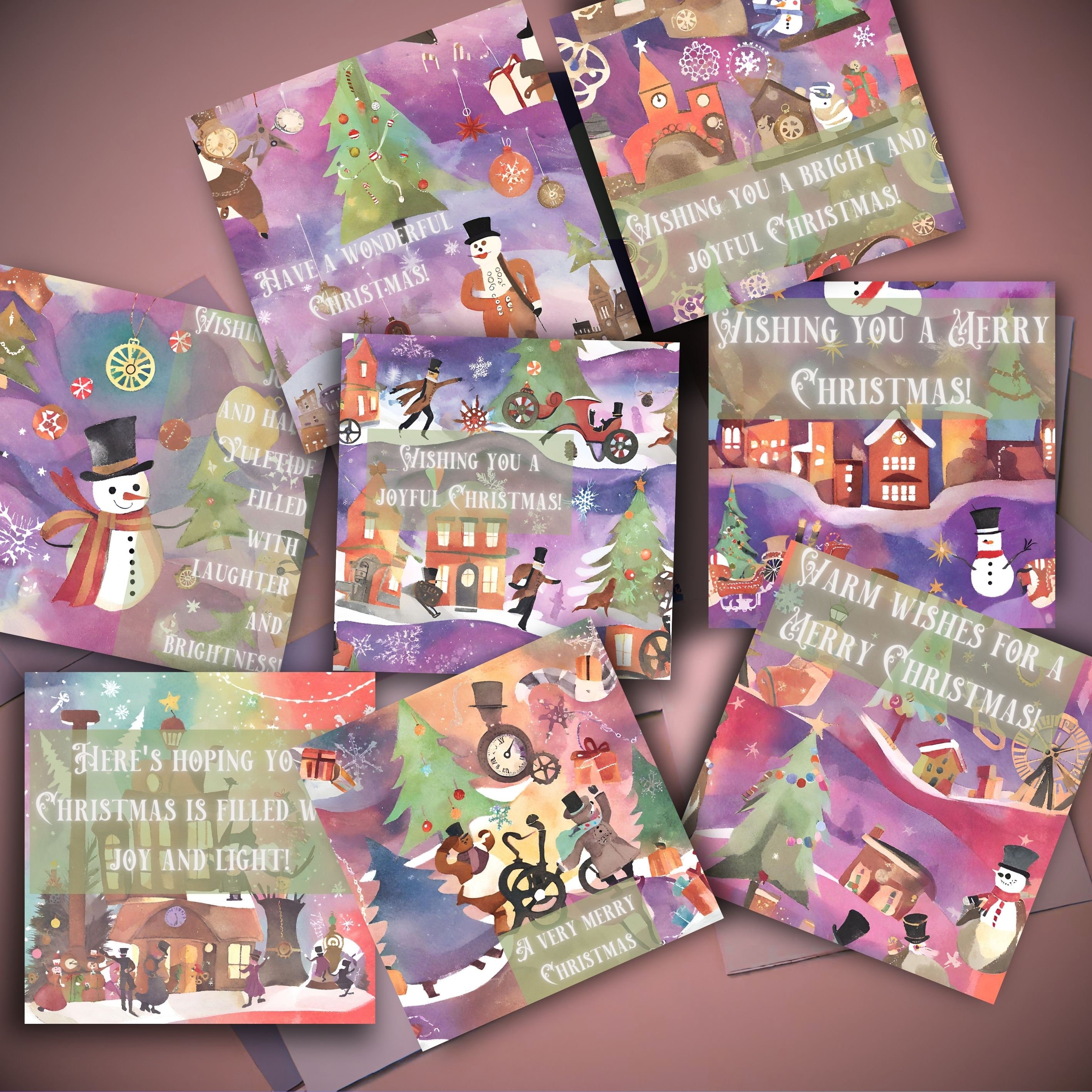 Steampunk Christmas Card 'warm Wishes for a Very Merry - Etsy UK