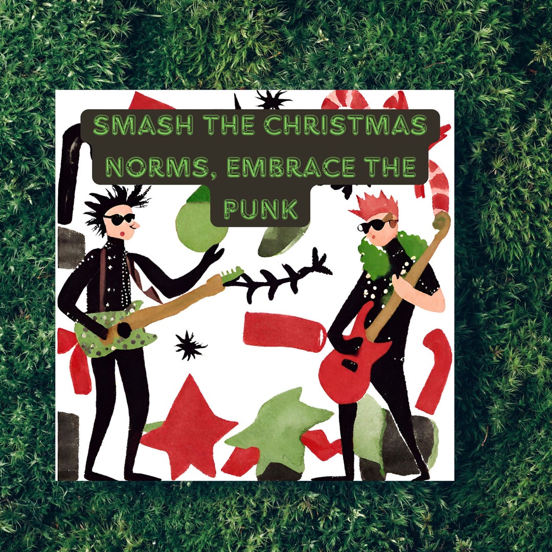 Punk Rock Christmas Card 'smash the Christmas Norms' - Etsy