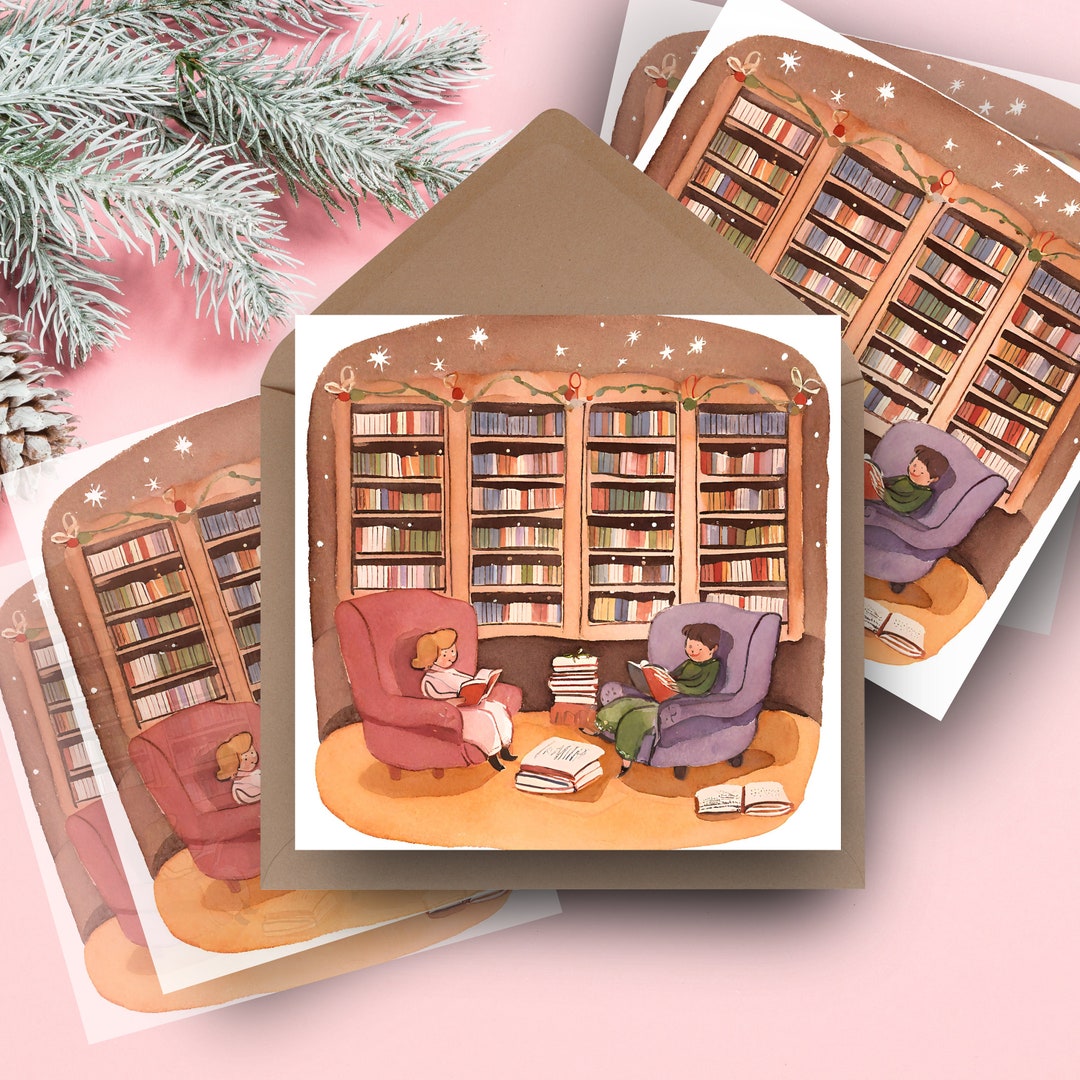 My Little Library A Pack of 10 Christmas Cards Voracious - Etsy