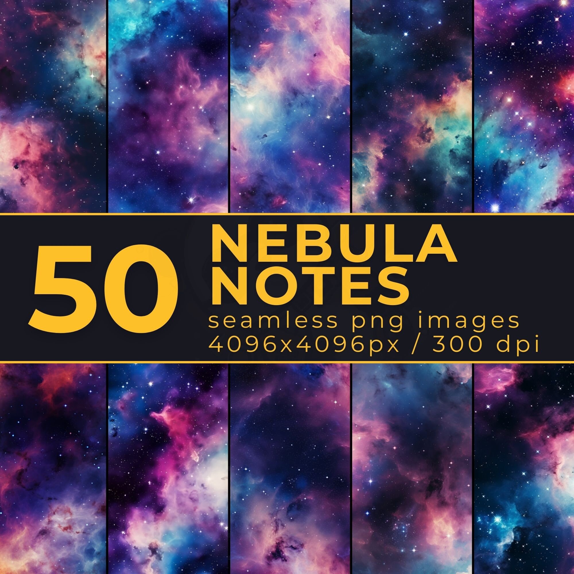 Nebula Notes Seamless Digital Paper Beautiful Galaxy PNG - Etsy