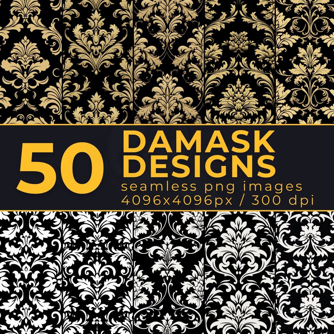 Damask Designs Seamless Digital Paper - Damask PNG - Patterns for ...