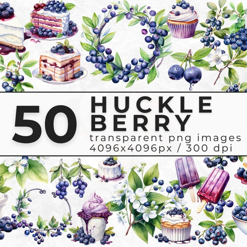 Watercolor Huckleberry Clipart - Clipart Bundle of Huckleberries ...