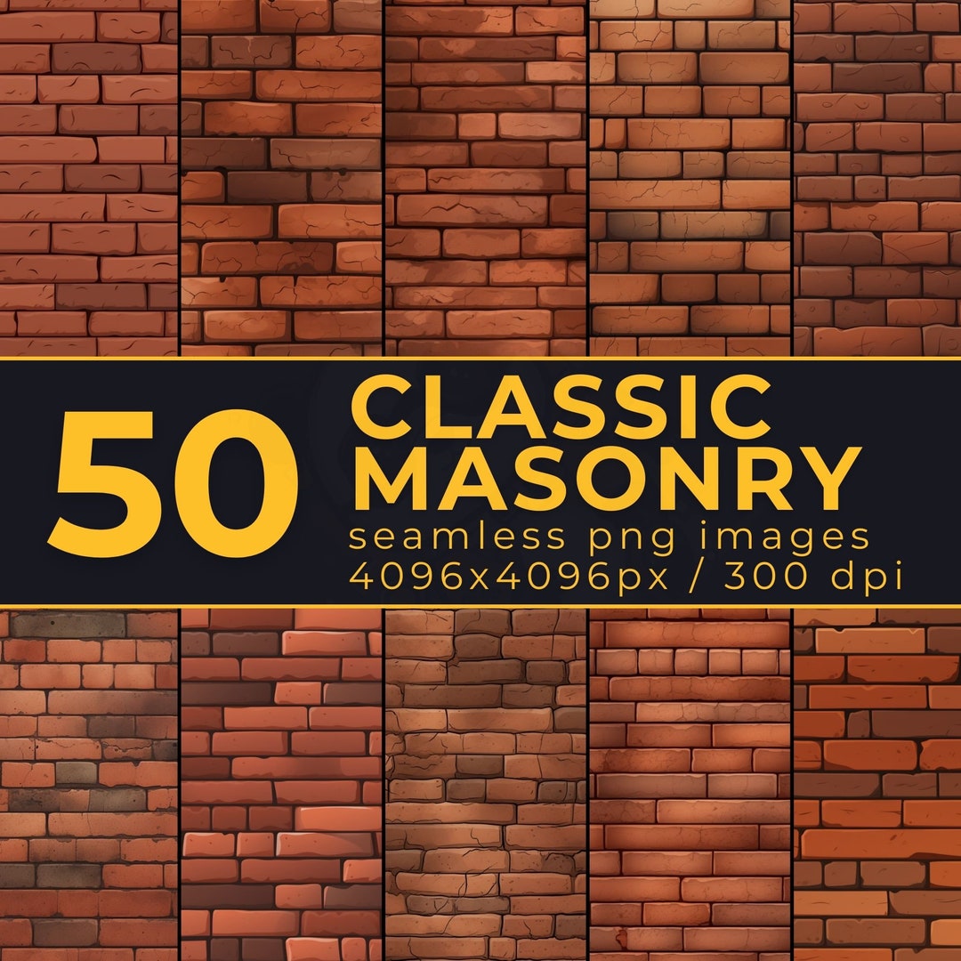 Classic Masonry Seamless Digital Paper - Brick Wall PNG - Patterns for ...