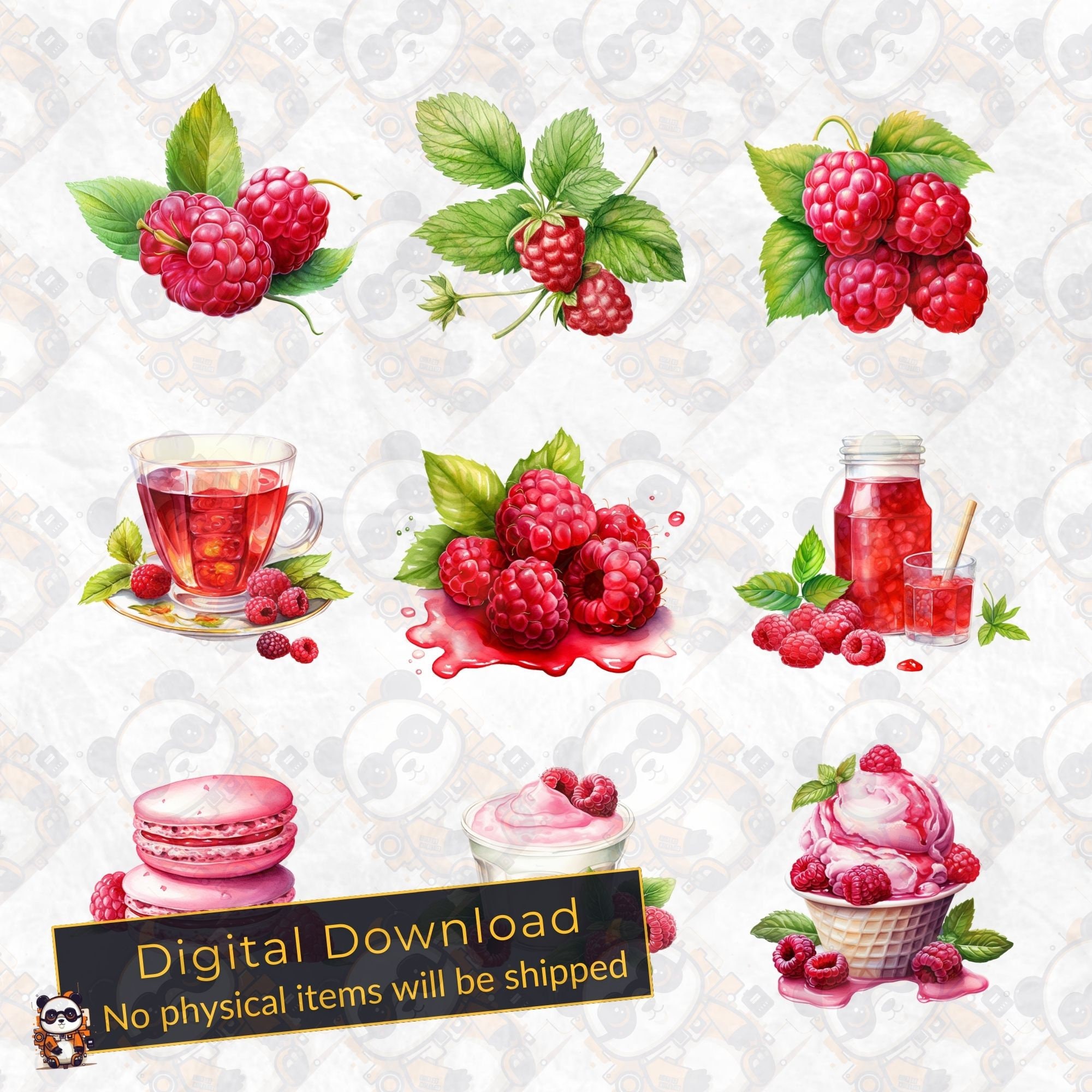 Watercolor Raspberry Clipart Clipart Bundle of Raspberries Raspberry ...