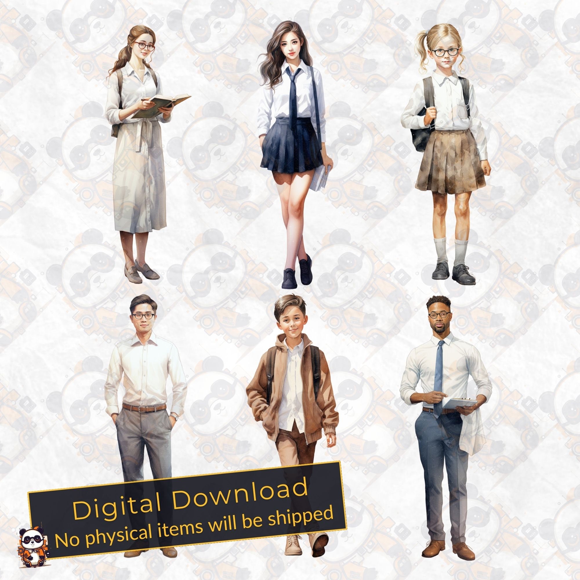 Watercolor School Clipart Clipart Bundle of School Children - Etsy